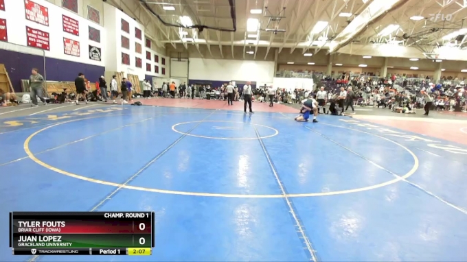 157 lbs Champ. Round 1 - Tyler Fouts, Briar Cliff (Iowa) vs Juan Lopez ...