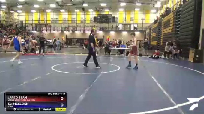 119 lbs Round 1 - Jared Bean, Viking Wrestling Club (IA) vs Eli McCleish, Iowa