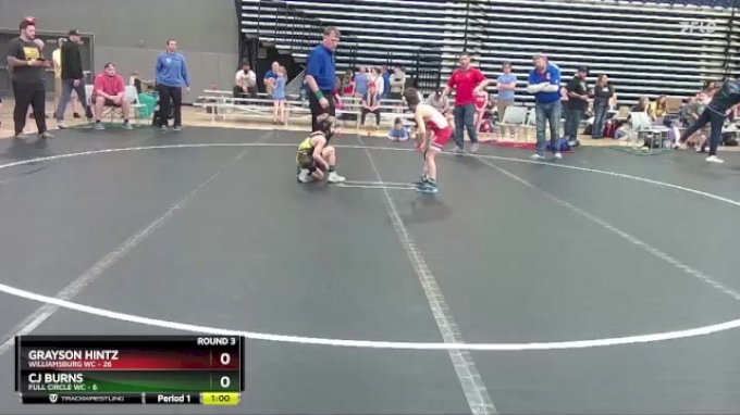 56 lbs Round 3 (4 Team) - Grayson Hintz, Williamsburg WC vs CJ Burns ...
