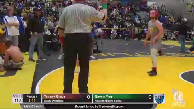 116 lbs 7th Place Match - Tammy Grace, Gilroy Wrestling vs Gavyn Frey ...