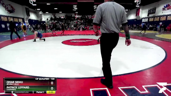 106 lbs Champ. Round 1 - Omar Sidhu, Beverly Hills vs Patrick Leffard ...