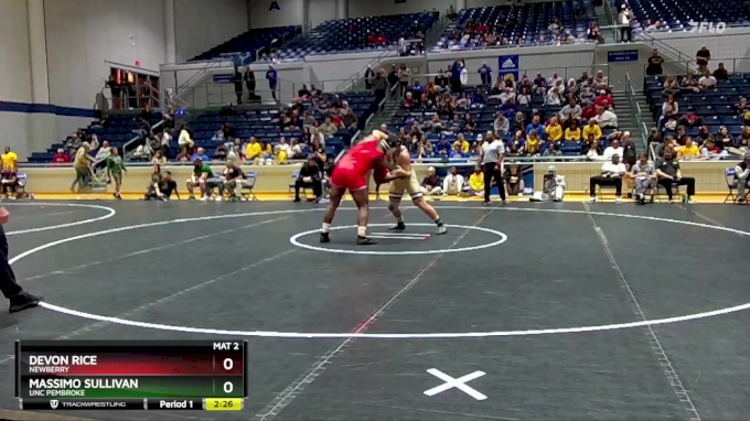285 lbs Semifinal - Massimo Sullivan, UNC Pembroke vs Devon Rice, Newberry
