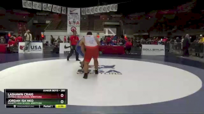 285 lbs Champ. Round 2 - LaShawn Craig, Antioch High School Wrestling ...