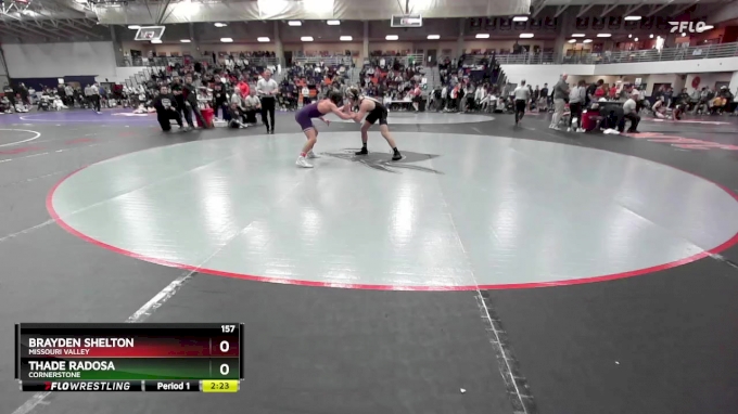 157 lbs Cons. Round 6 - Brayden Shelton, Missouri Valley vs Thade ...