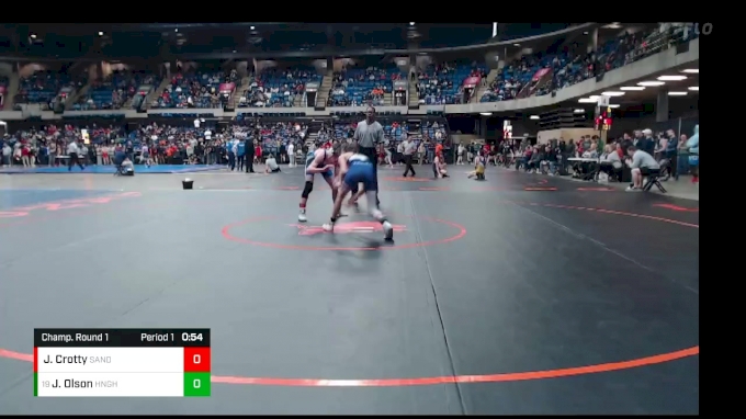 106 lbs Champ. Round 1 - Jackson Olson, Hononegah vs Jake Crotty, Sandburg