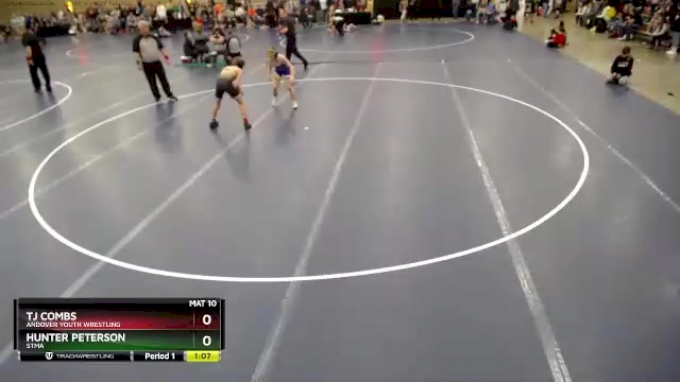 92 lbs Cons. Semi - Hunter Peterson, STMA vs Tj Combs, Andover Youth ...
