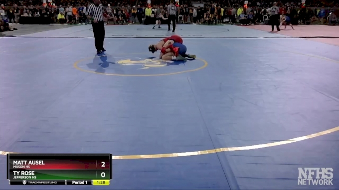 D2-126 lbs Champ. Round 1 - Matt Ausel, Mason HS vs Ty Rose, Jefferson HS