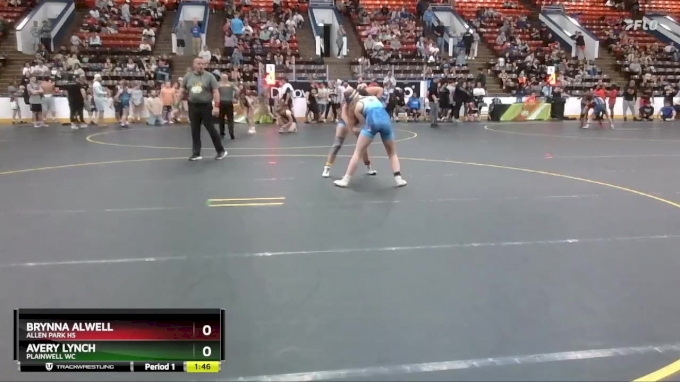 135 lbs Cons. Round 3 - Brynna Alwell, Allen Park HS vs Avery Lynch ...