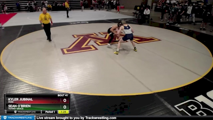 126 lbs Champ. Round 1 - Kyler Jubinal, Park vs Sean O`Brien, Totino-Grace