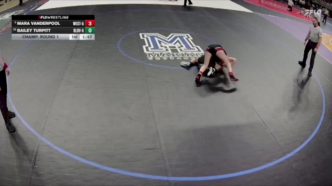 Champ. Round 1 - Bailey Turpitt, Blue River Girls vs Mara Vanderpool ...