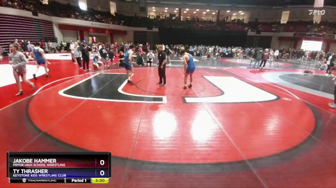 157 lbs Champ. Round 2 - Jakobe Hammer, Pryor High School Wrestling vs ...