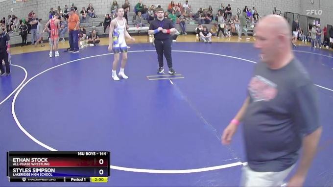 144 lbs Quarterfinal - Ethan Stock, All-Phase Wrestling vs Styles ...