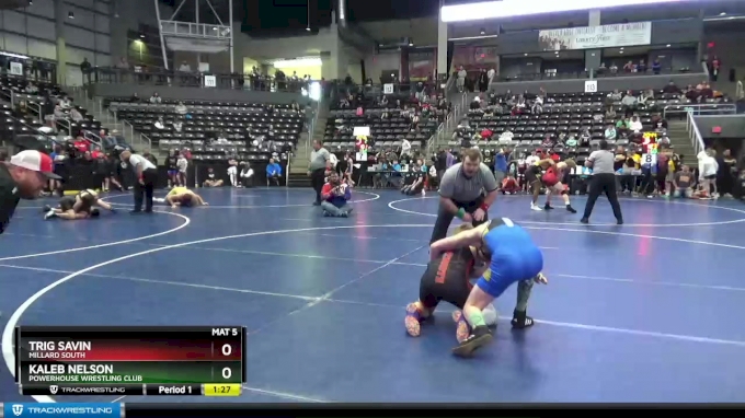 130 lbs Cons. Round 4 - Trig Savin, Millard South vs Kaleb Nelson ...