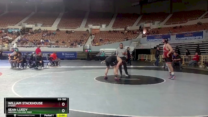 D3-190 lbs Champ. Round 1 - William Stackhouse, Dysart vs Sean Luedy, Arizona College Prep