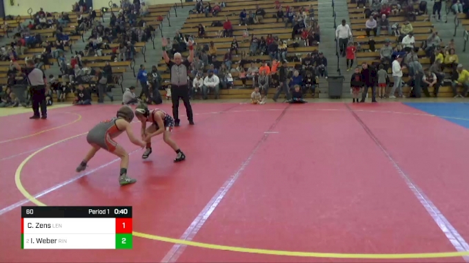 60 lbs Quarterfinal - Ian Weber, Ringers vs Cason Zens, Lennox