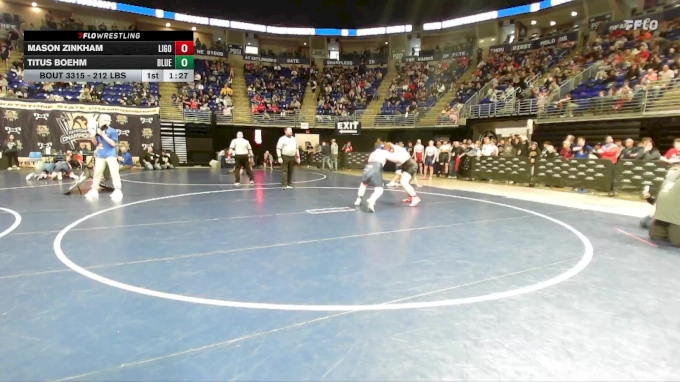212 lbs Round Of 32 - Mason Zinkham, Ligonier Valley vs Titus Boehm ...