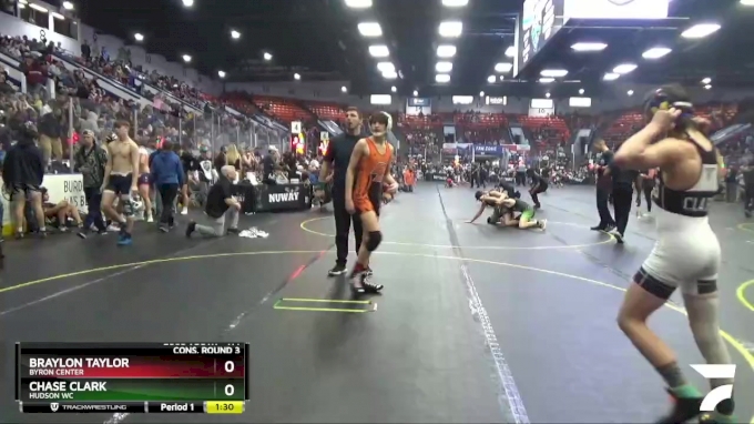 114 lbs Cons. Round 3 - Braylon Taylor, Byron Center vs Chase Clark ...
