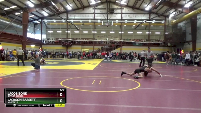 120 lbs Champ. Round 1 - Jackson Bassett, Whitfield vs Jacob Bond ...