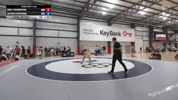 79 kg Cons. Round 1 - Eric Thompson, Georgia vs Jacob Farthing, Life U ...