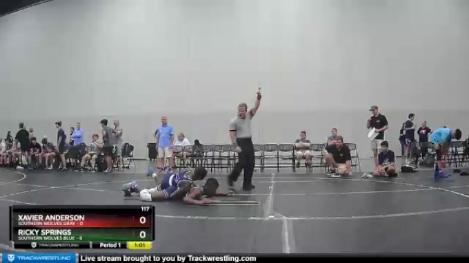 117 lbs Quarterfinals (8 Team) - Ricky Springs, Southern Wolves Blue vs ...