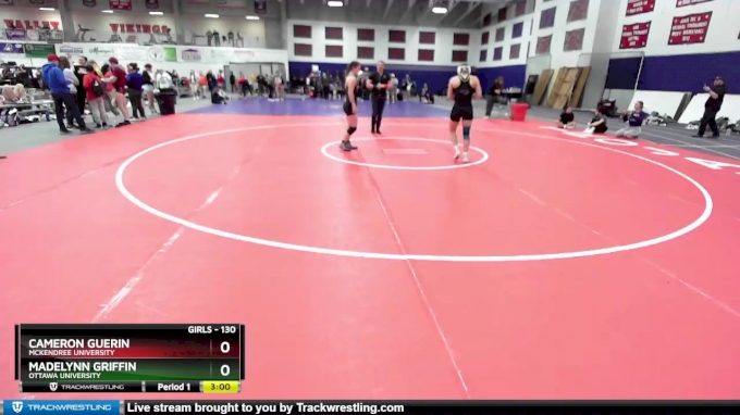 130 lbs Champ. Round 1 - Madelynn Griffin, Ottawa University vs Cameron ...