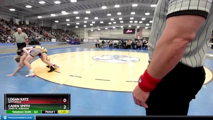 106 lbs 1st Place Match - Logan Katz, Battlefield vs Caden Smith, James ...