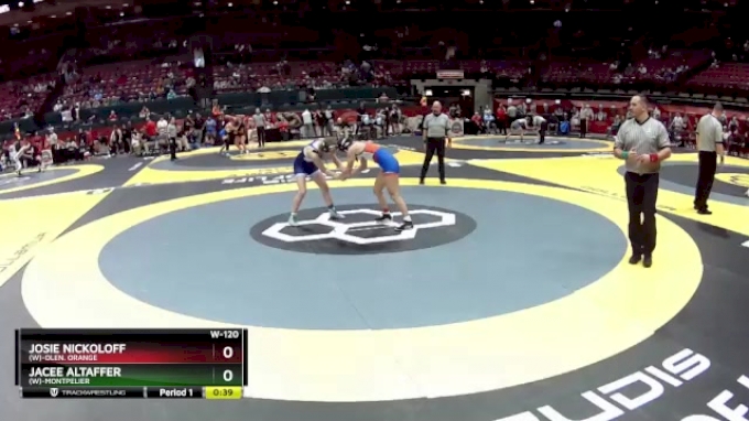 W-120 lbs Cons. Round 2 - Jacee Altaffer, (W)-Montpelier vs Josie ...