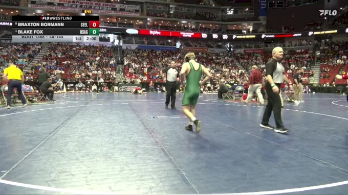 1A-144 lbs Quarterfinal - Blake Fox, Osage vs Braxton Bormann, Central ...
