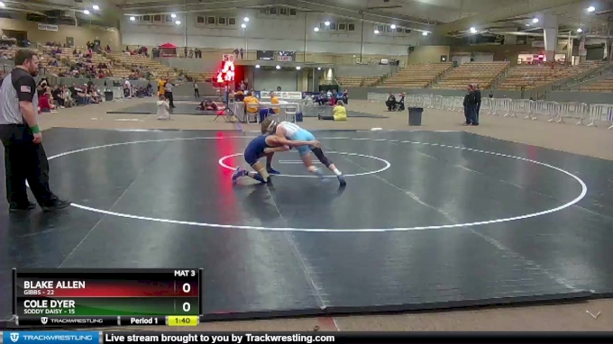 106 lbs 2nd Wrestleback (8 Team) - Blake Allen, Gibbs vs Cole Dyer ...