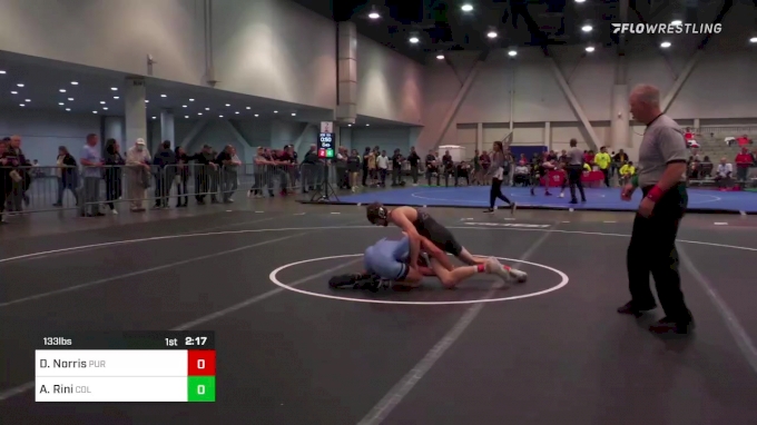 133 lbs C Of 16 #2 - Dustin Norris, Purdue vs Angelo Rini, Columbia