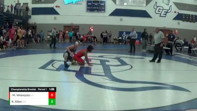 132 lbs Championship Bracket - Miles Velasquez, Cascia Hall vs Kaden ...