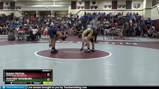 152 lbs Round 3 - Isaiah Fenton, Notre Dame, Burlington vs Shayden ...