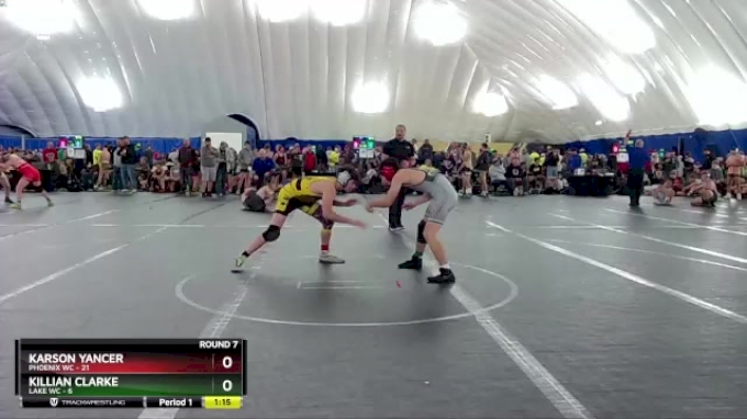 132 lbs Round 7 (8 Team) - Killian Clarke, Lake WC vs Karson Yancer ...