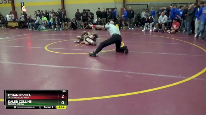 120 lbs Champ. Round 1 - Ethan Rivera, Lake Highland Prep vs Kaleb ...