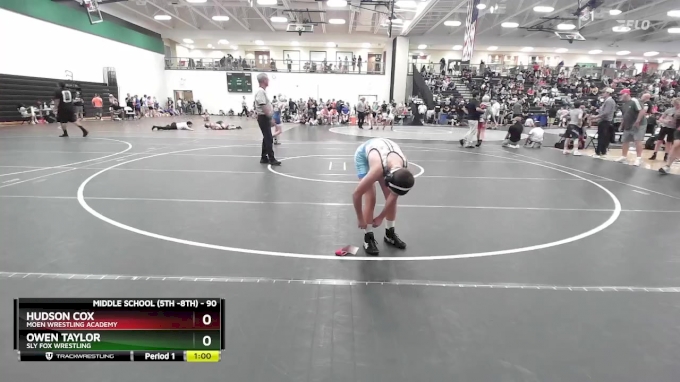 90 lbs Cons. Round 2 - Owen Taylor, Sly Fox Wrestling vs Hudson Cox ...