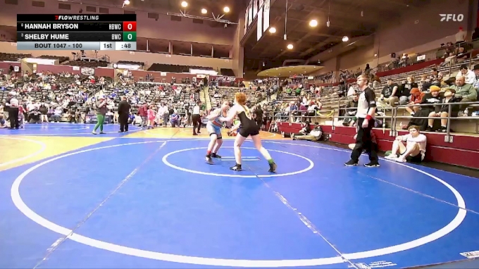 100 lbs Cons. Semi - Hannah Bryson, Honey Badger Wrestling Club vs ...