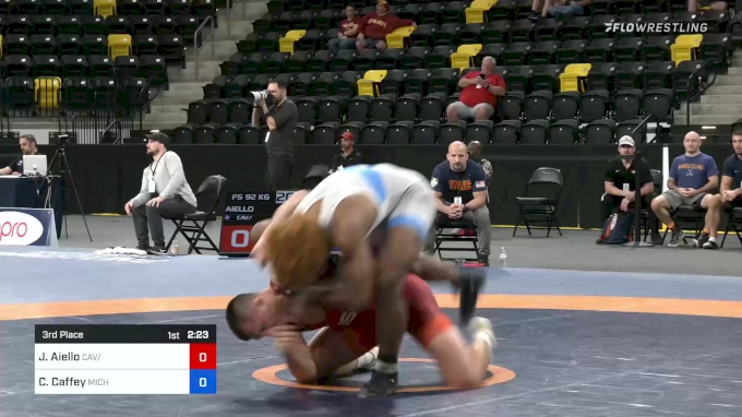92 kg 3rd Place - Jonathan Aiello, CAV/TMWC vs Cameron Caffey, Michigan ...