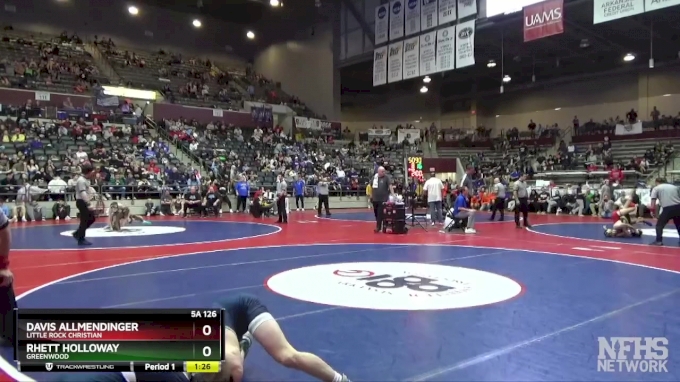 5A 126 lbs Semifinal - Rhett Holloway, Greenwood vs Davis Allmendinger ...