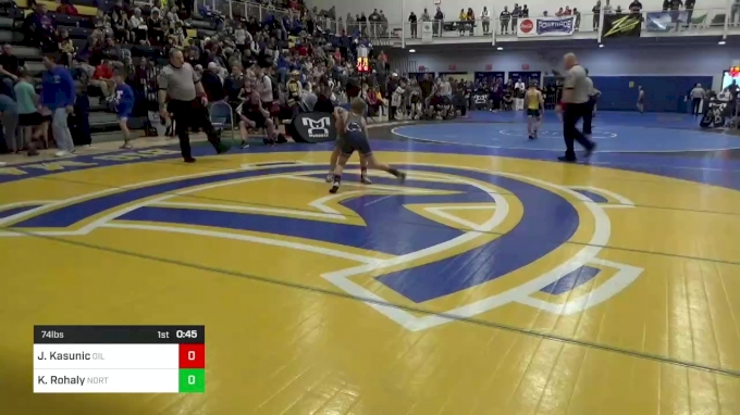 74 lbs Consi Of 16 #1 - Jackson Kasunic, Oil City vs Kameron Rohaly ...