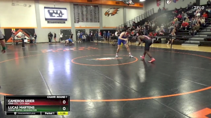 157 lbs Champ. Round 1 - Cameron Grier, Iowa City, City High vs Lucas ...