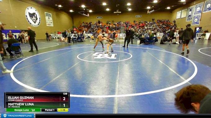 138 lbs Quarterfinal - Elijah Guzman, Cesar Chavez vs Matthew Luna, St ...