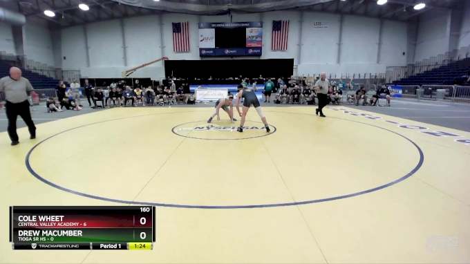 160 lbs Finals (4 Team) - Drew Macumber, Tioga Sr HS vs Cole Wheet ...
