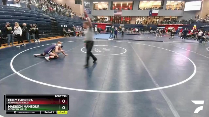 114 lbs Cons. Semi - Madison Mansour, Klein Cain (Girls) vs Emily ...