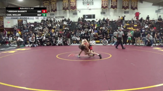113 lbs Champ. Round 2 - Keegan Bassett, Bishop McCort vs Cael Muller ...
