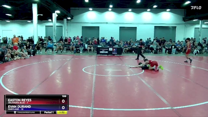 106 lbs Round 3 (8 Team) - Easton Reyes, Oklahoma Blue vs Evan Durand ...