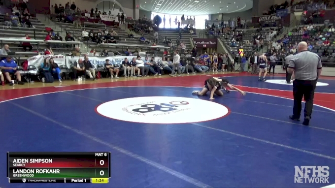 5A 150 lbs Cons. Round 1 - Aiden Simpson, Searcy vs Landon Rofkahr ...