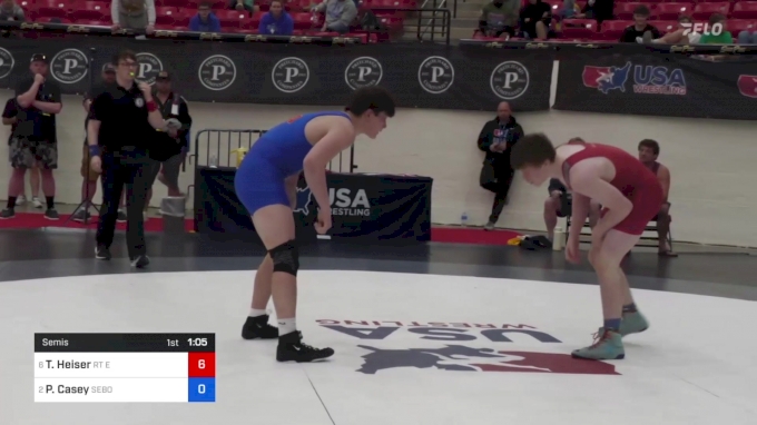 75 kg Semis - Tomm Heiser, RT Elite Wrestling vs Parker Casey, Sebolt ...