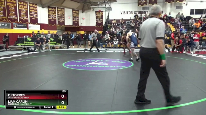165 lbs Quarterfinal - CJ Torres, Lake Highland Prep vs Liam Carlin ...