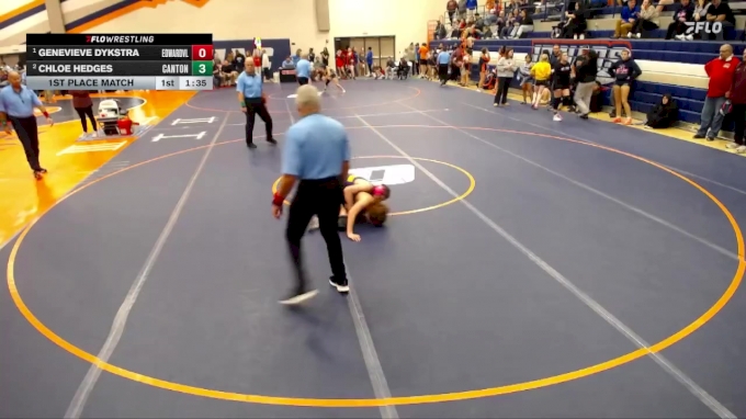 115 lbs 1st Place Match - Genevieve Dykstra, Edwardsville (H.S.) vs ...
