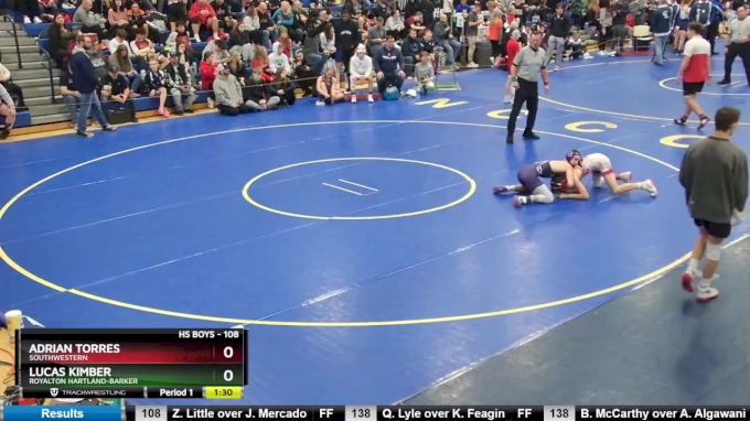 108 lbs Quarterfinal - Adrian Torres, Southwestern vs Lucas Kimber ...
